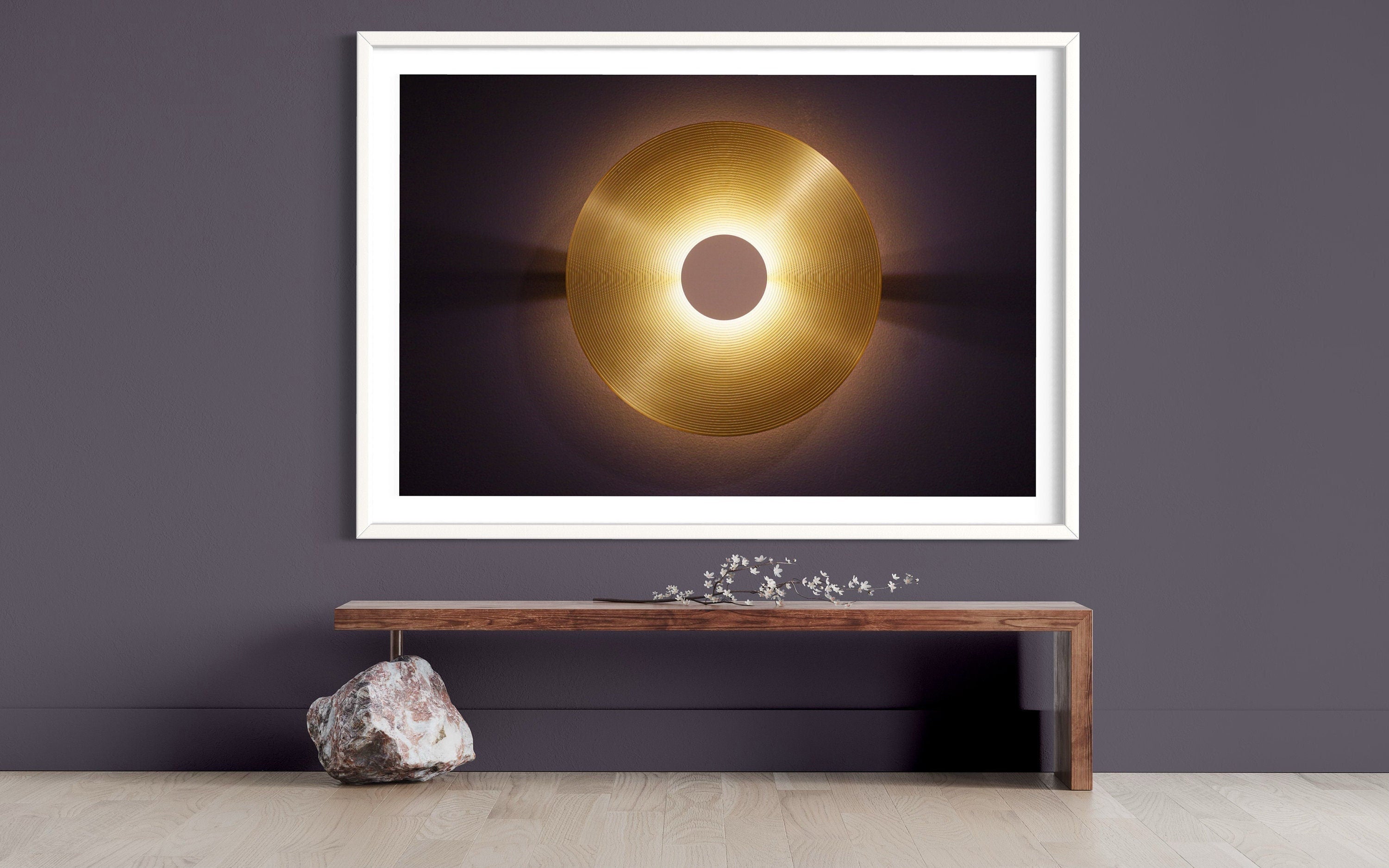 Golden Grooves: Vintage Gold Disc Record with Warm Backlight - Modern ...