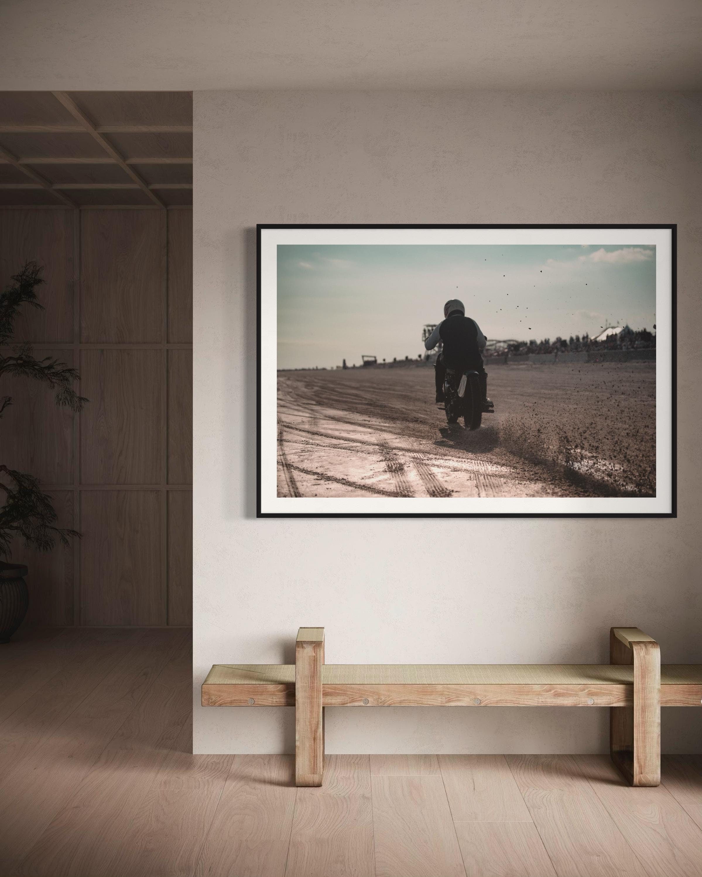 Fine Art print - Vintage Motorcycle Racing on the Sand Wall Art - TROG ...