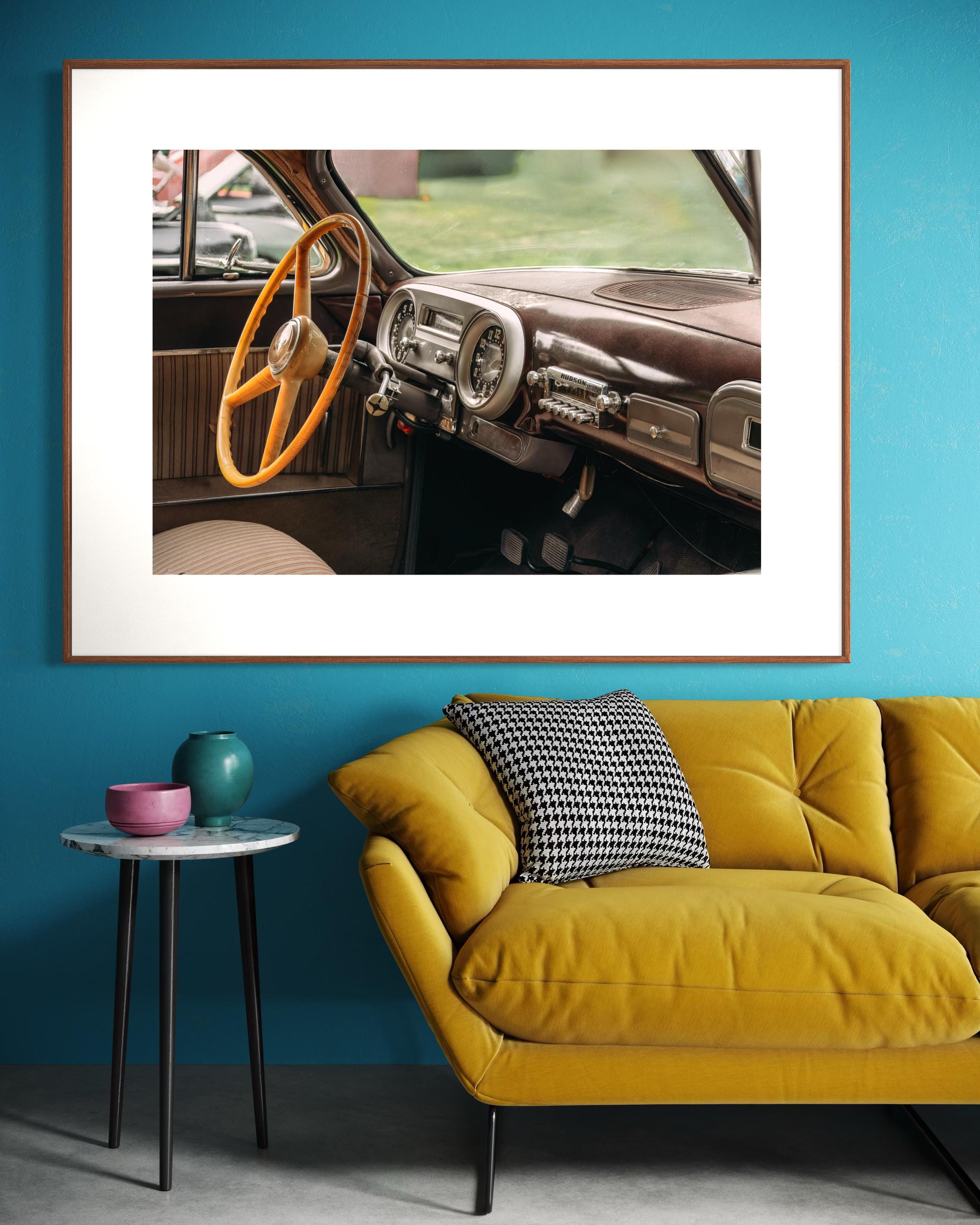 1951 Hudson Hornet Interior Wall Art | Vintage Dashboard Fine Art Prin ...